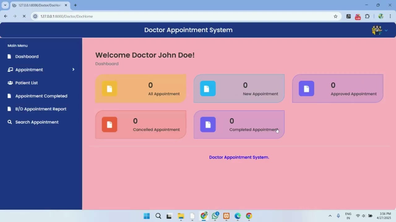 Doctor Appointment System Using Python Django | PythonCodeverse