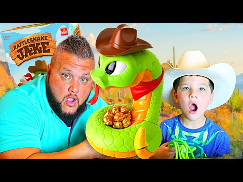 Caleb & Daddy Play RATTLESNAKE JAKE BOARD GAME! (Careful HE BITES!!!)