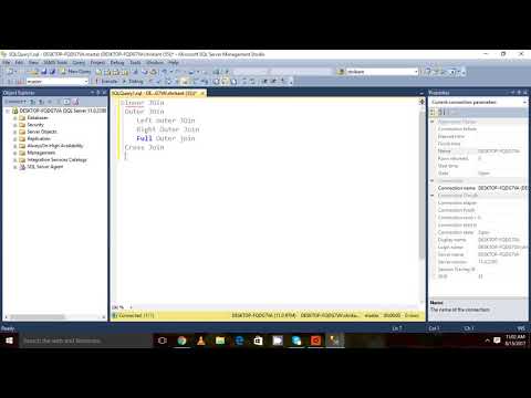 SQL Server joins :- Inner join,Left join,Right join ,full outer join and cross join