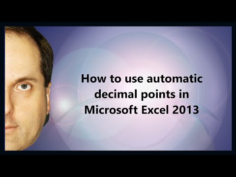 How to use automatic decimal points in Microsoft Excel 2013