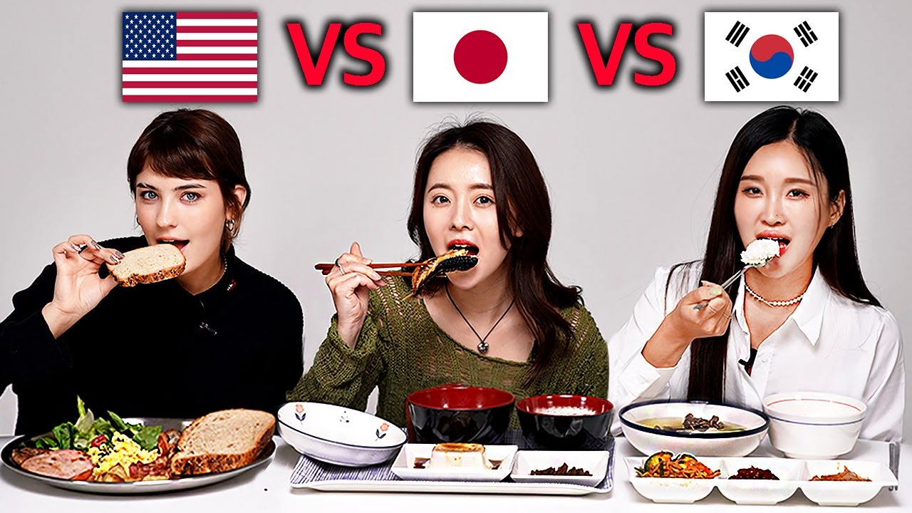 America VS Korea VS Japan People Try Each Other's Breakfast!!
