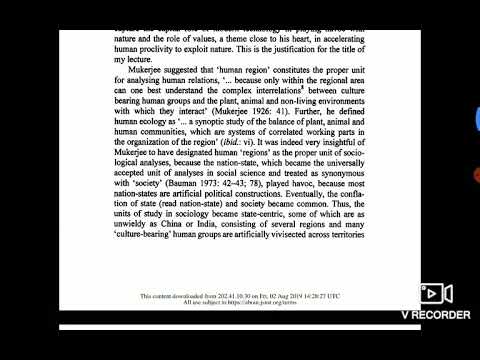Social Ecology by R K Mukherjee part-1