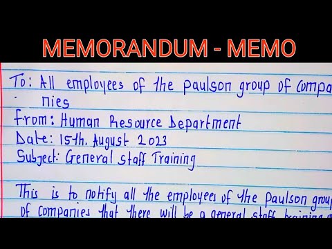 Memorandum Template | How to Write Memo |