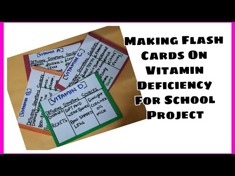 Making Flash Cards On Vitamins Deficiency For School Project || Vitamin Flash Cards