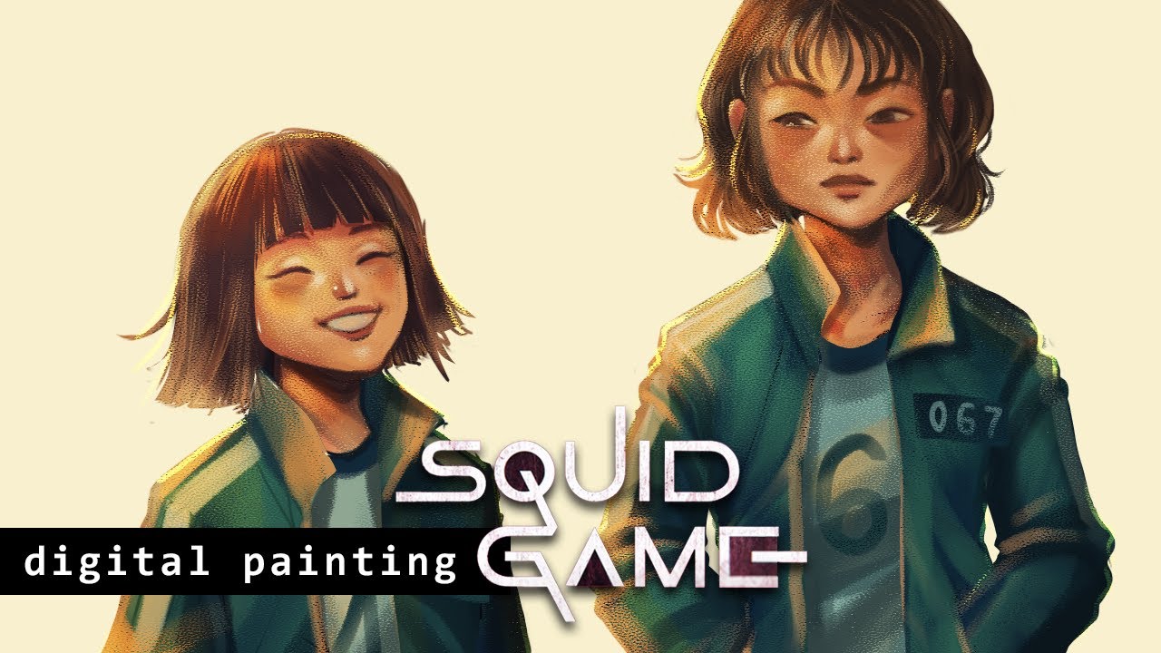 Squid Game Fan Art - Digital Painting Process - Bình Lùm Art