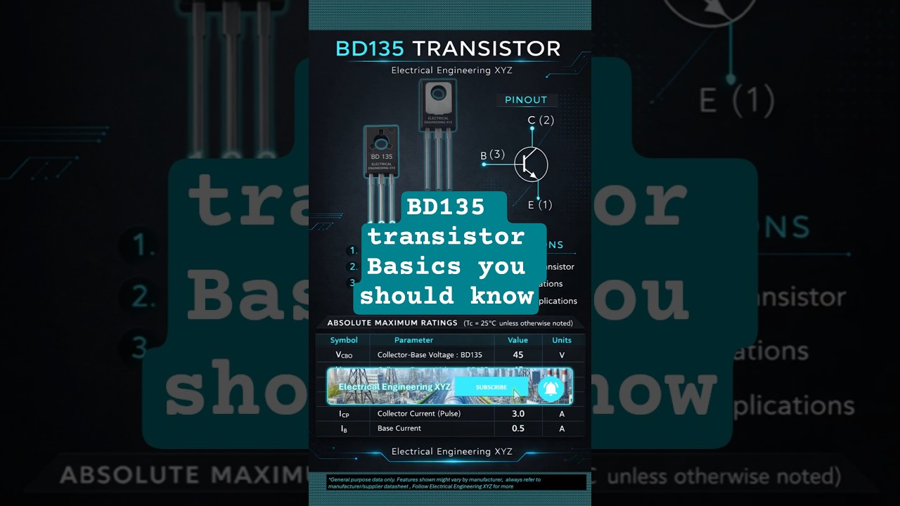 BD135 Transistor Explained: Pinout, Ratings, Applications #BD135 #Transistor #diy