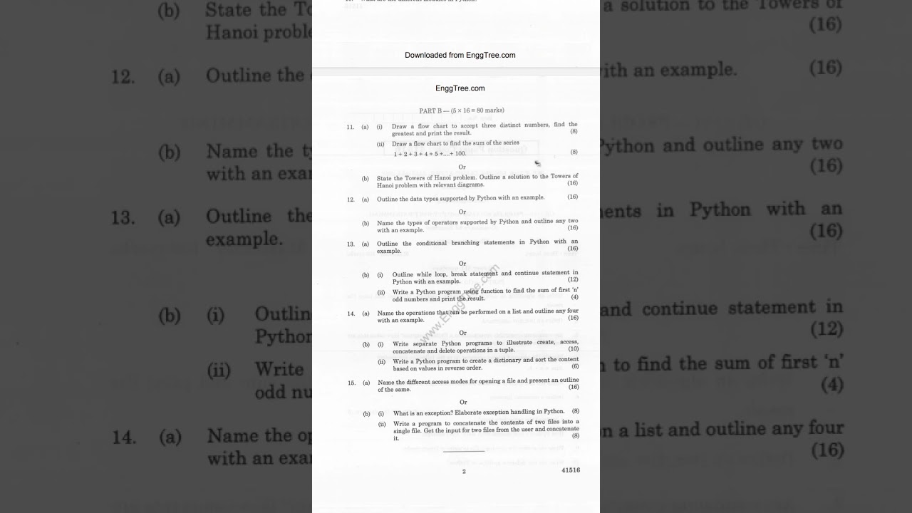 GE3151 problem solving and python programming January 2022