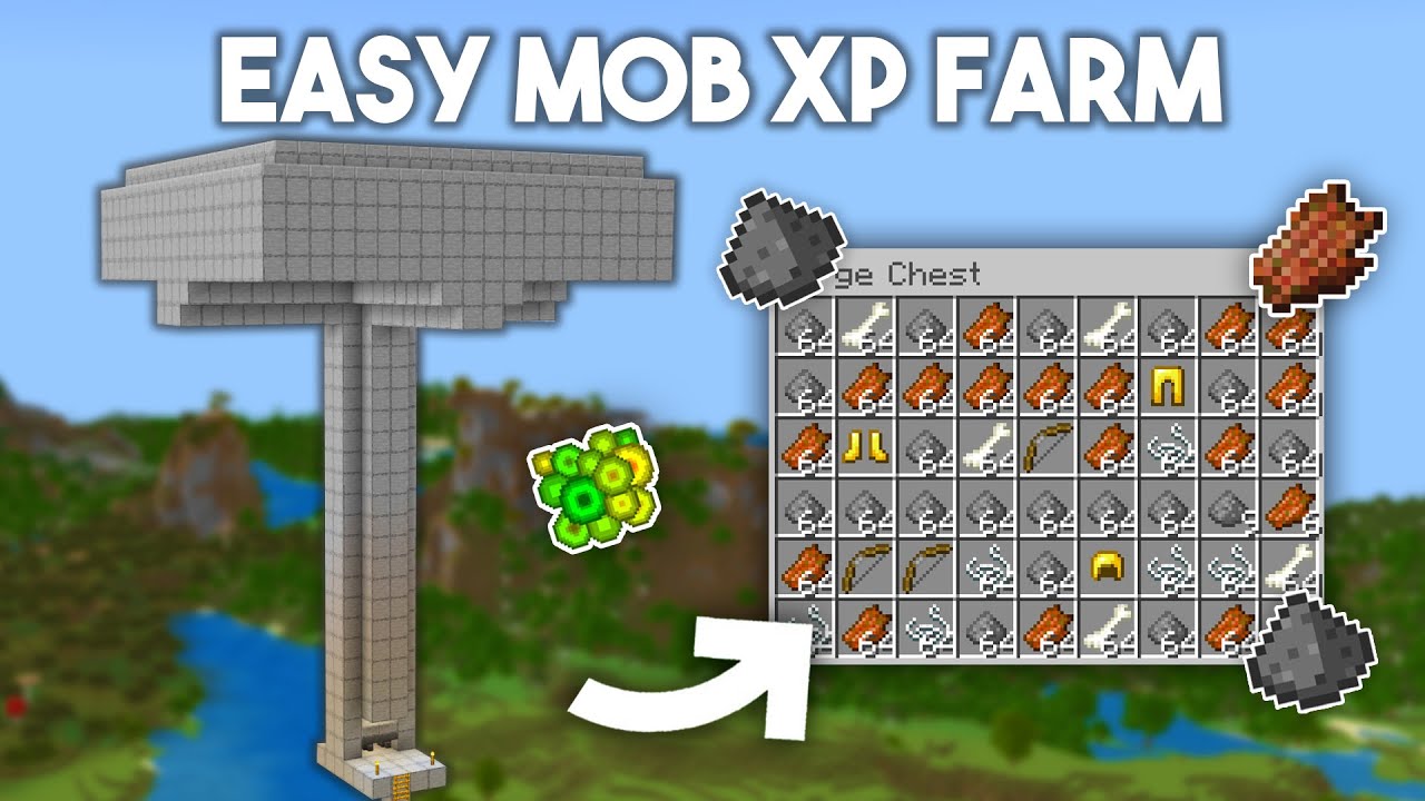 Easiest Mob XP Farm for Minecraft Bedrock 1.20! (No Spawner ...