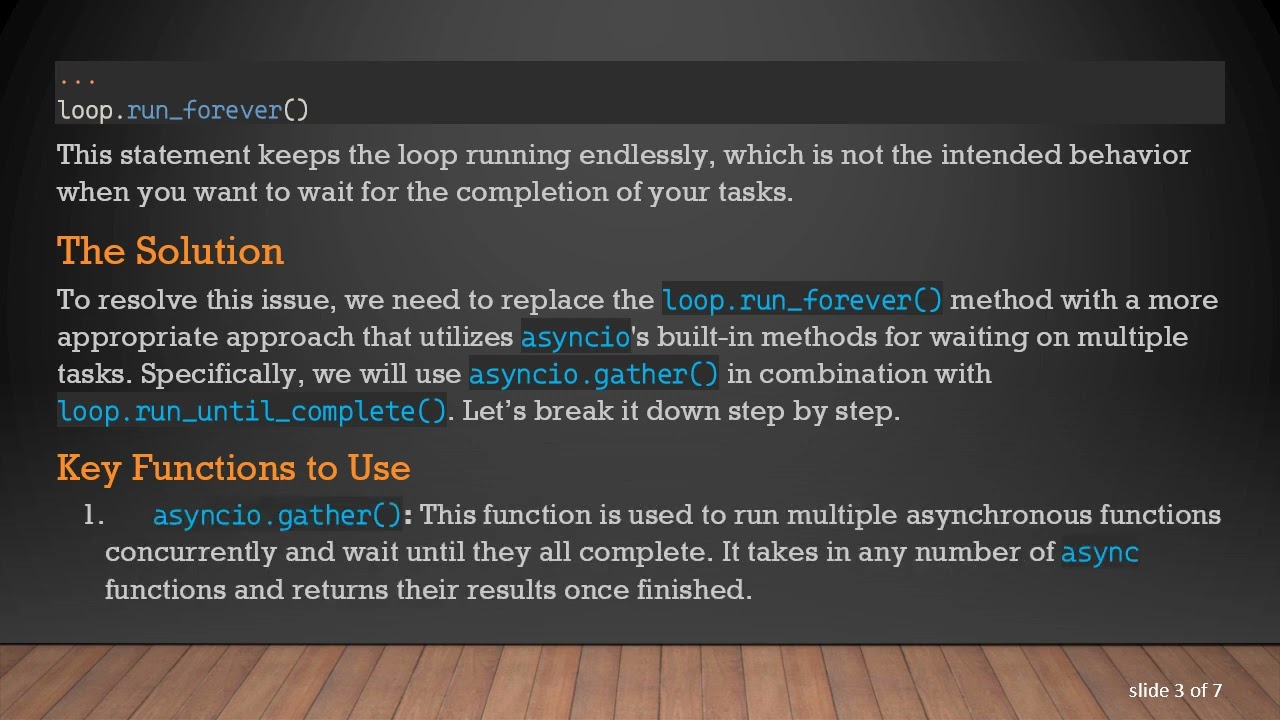 How to Run an asyncio Script Until Complete in Python