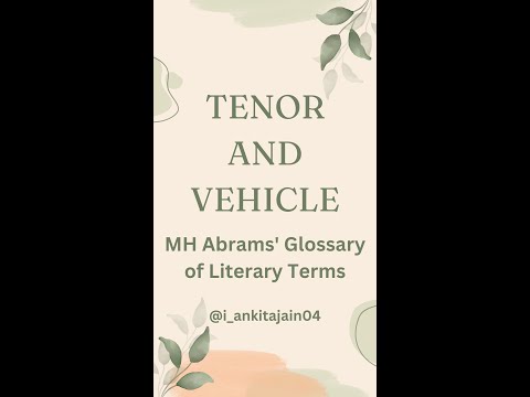 Meaning of TENOR and VEHICLE in Literature | Literary Terms for UGC NET English