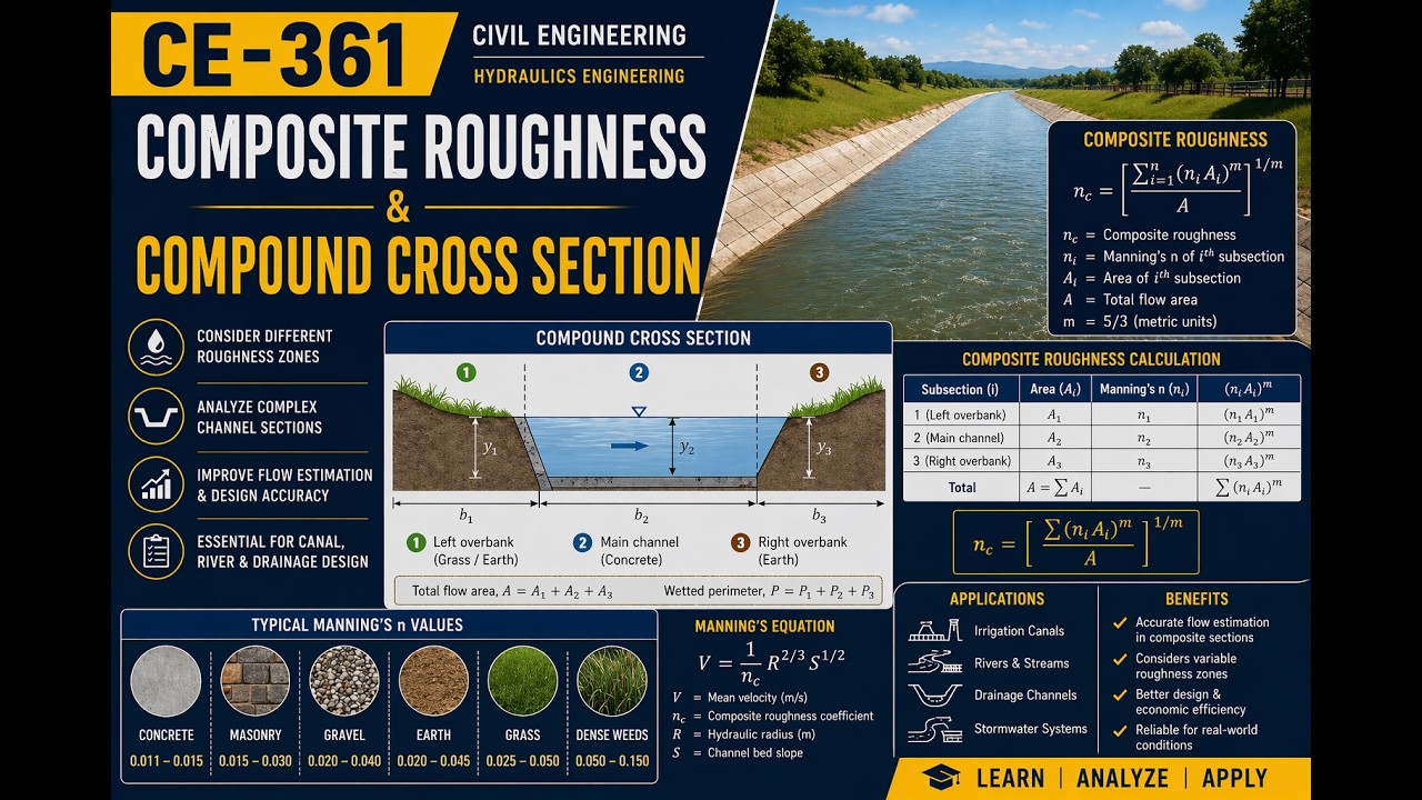 CE-361 | Composite Roughness & Compound Cross Section