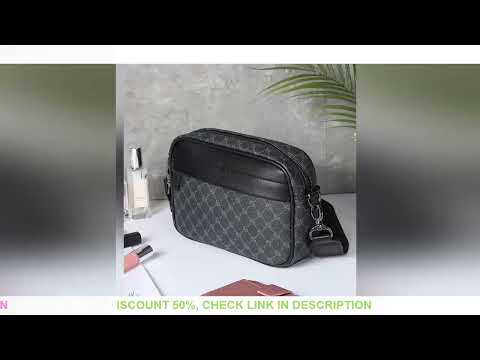 Bolsa crossbody de couro masculina, bolsa clássica de estilinete de negócios, bolsa de ombro casual