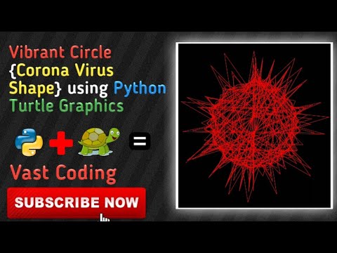 Vibrant Circle using Python Turtle Graphics | Corona Shape using Python Turtle | Python Project