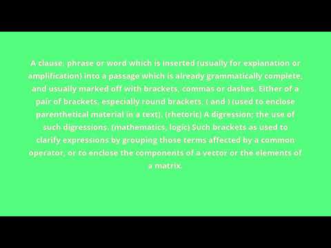 what is the meaning of parenthesis.