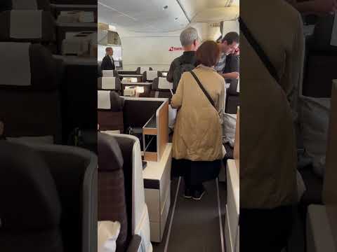 The wonderfully spacious business seat  on Swiss Air flight LX0161, Tokyo - Zürich,06/03/2025.