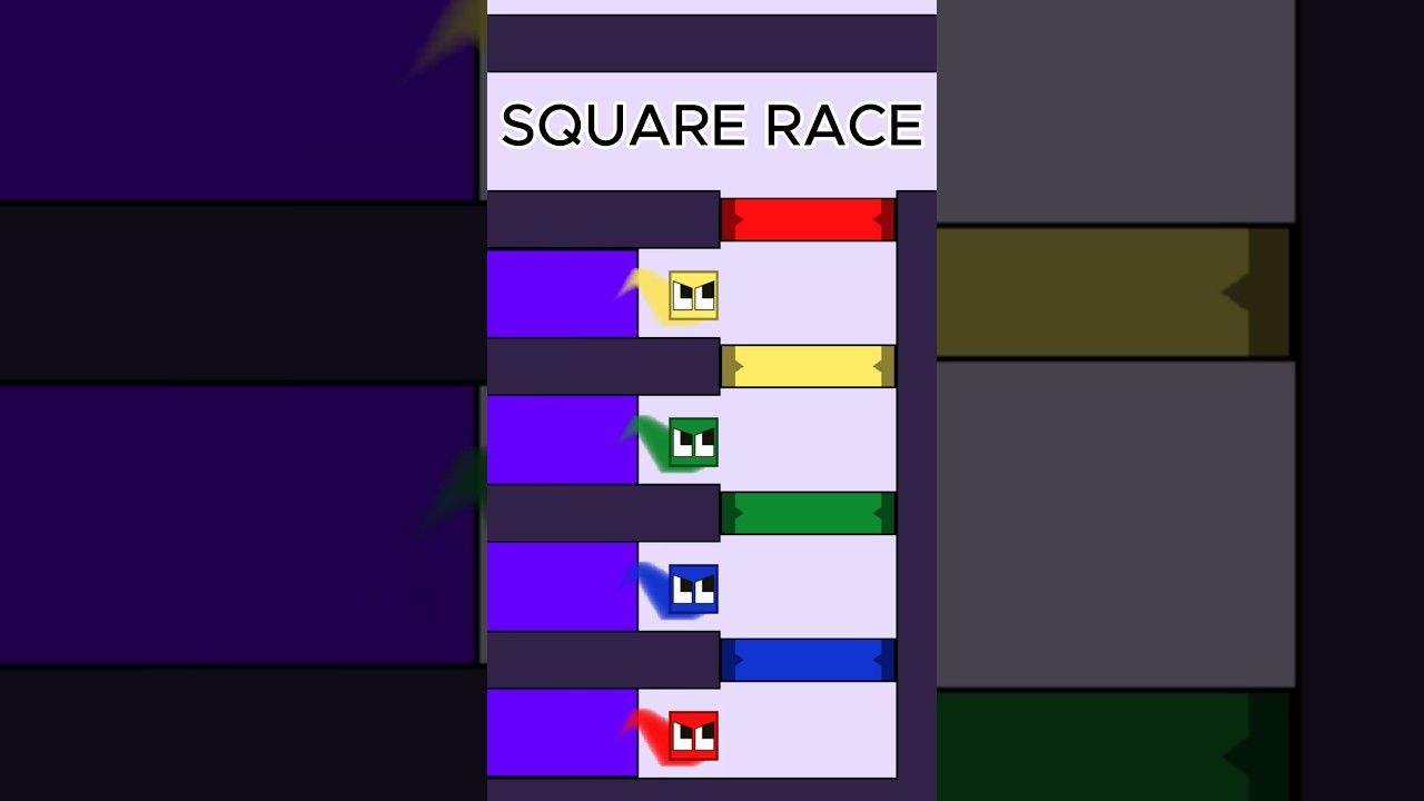 Square Race 🟦🟥🟨🟩  #square #squarerace #simulation