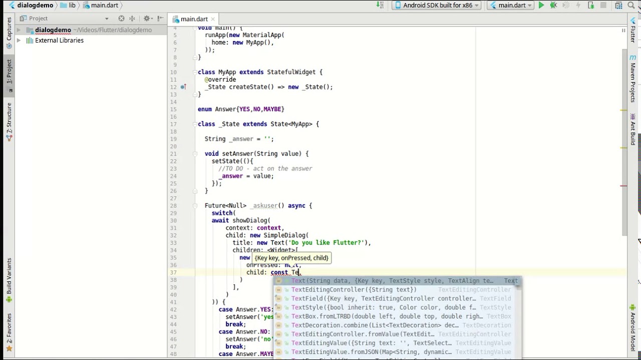 Flutter 40  - Simple Dialog