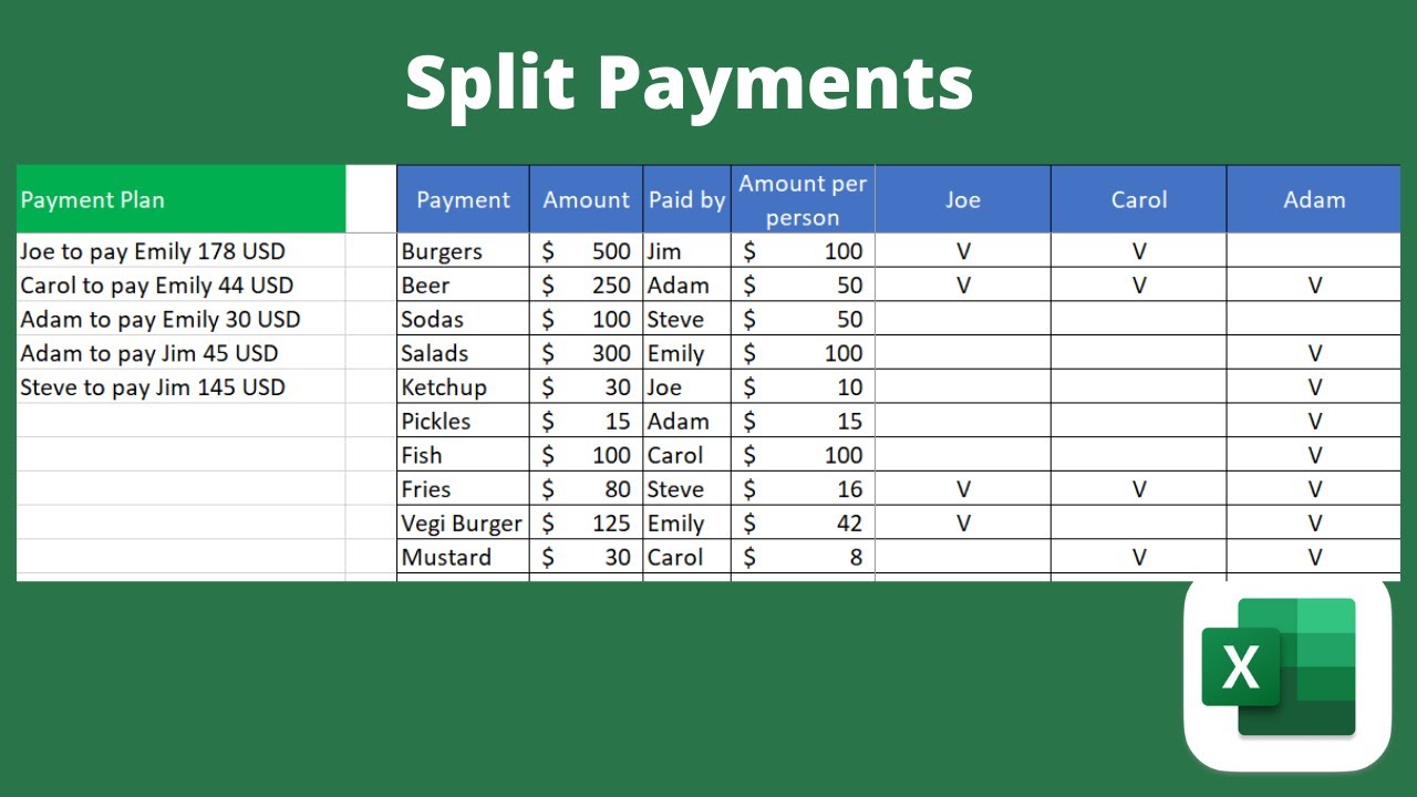 Expense Splitter in Excel