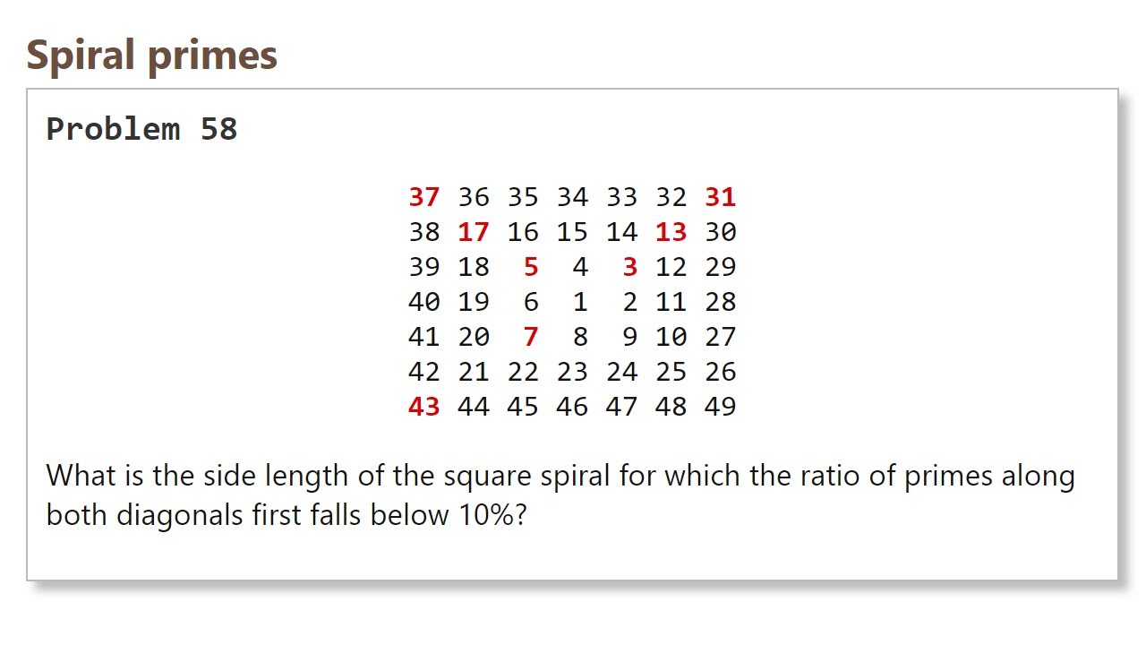 Project Euler: Problem 58 (C/C++)