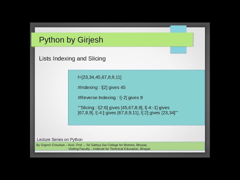 List indexing and slicing in Python