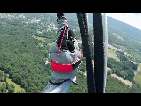 Paragliding flight - short sled ride - Whitwell, Tennessee USA - 22 June 2025