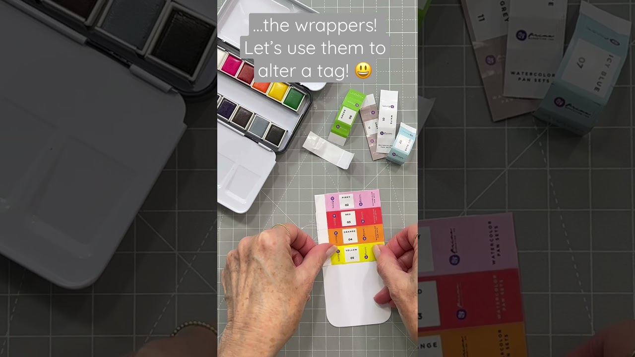 😃 FUN altered journal tag! 🏷️📓🎨 Subscribe for more ideas! #cathand #shorts #junkjournal #asmr