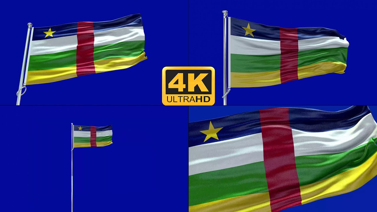 Central African Republic flag green screen 4k