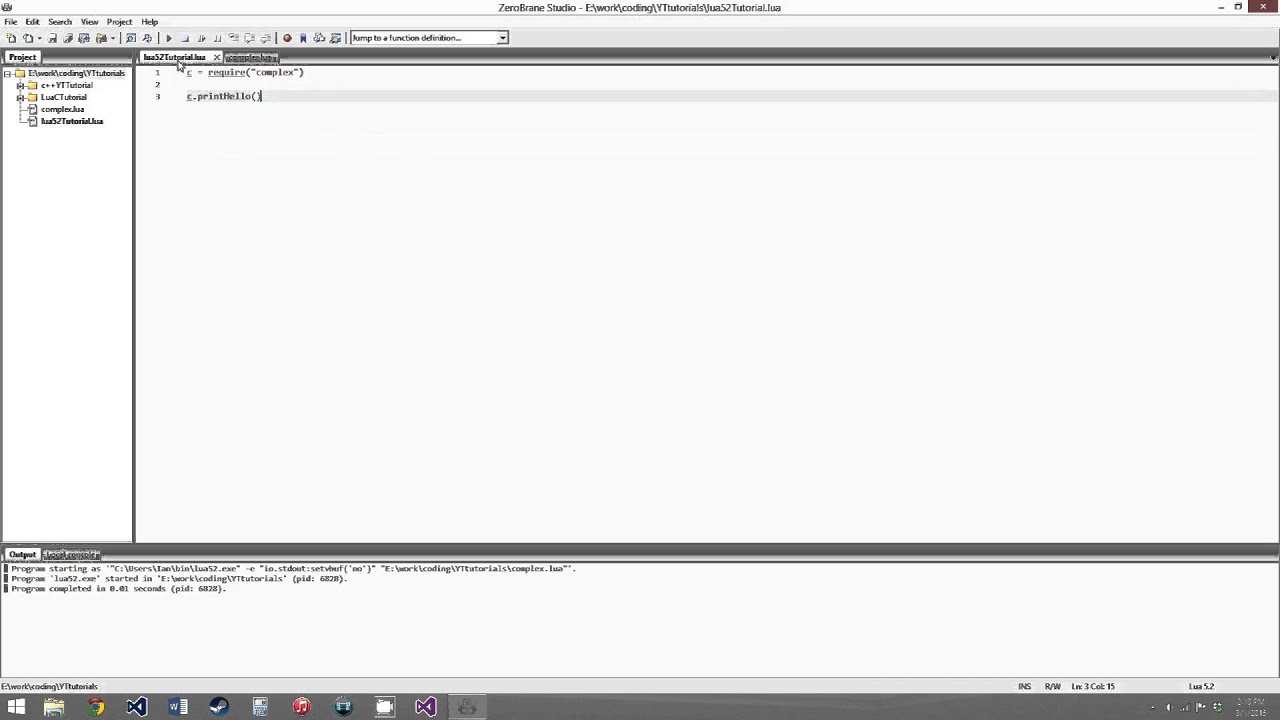 Lua 5.2 Tutorial 16: Modules