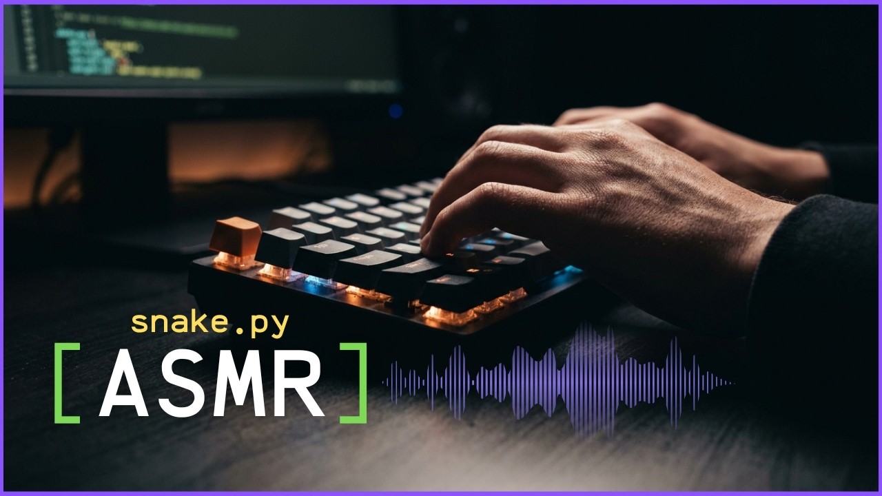 [ASMR] Coding Snake Game | Python & Pygame | No Talking