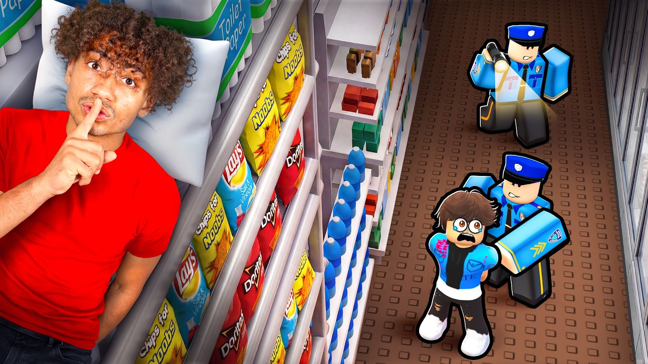 Surviving 100 NIGHTS In ROBLOX MEGA STORE..