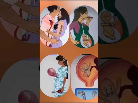 4 in 1 deep meaning video about pregnancy time #baby #drawing #art by falak #short
