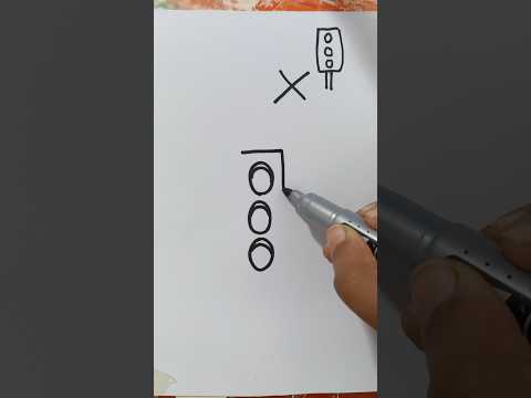 How To Draw Traffic Signal Step by Step #shorts #shortsfeed