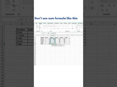 Excel Tricks & Tips # Sum Formula # Excel Shorts#excel interview question#free Excel course