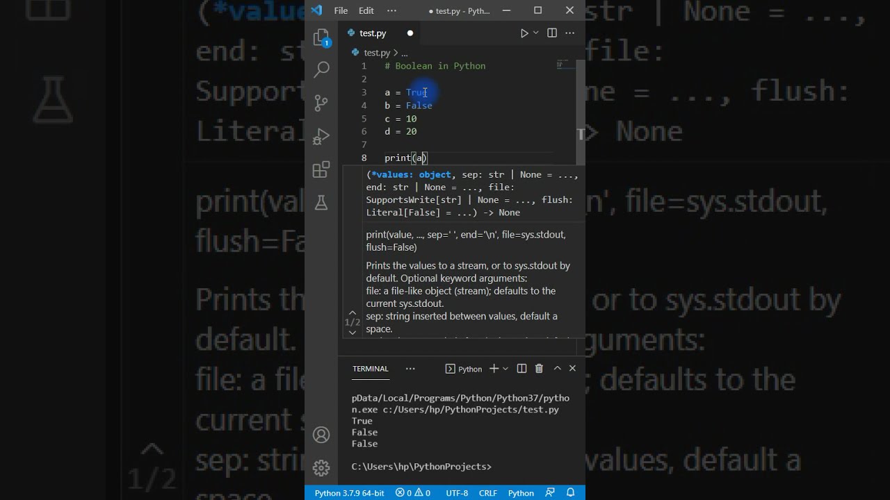 Data Type in Python - Boolean #Python