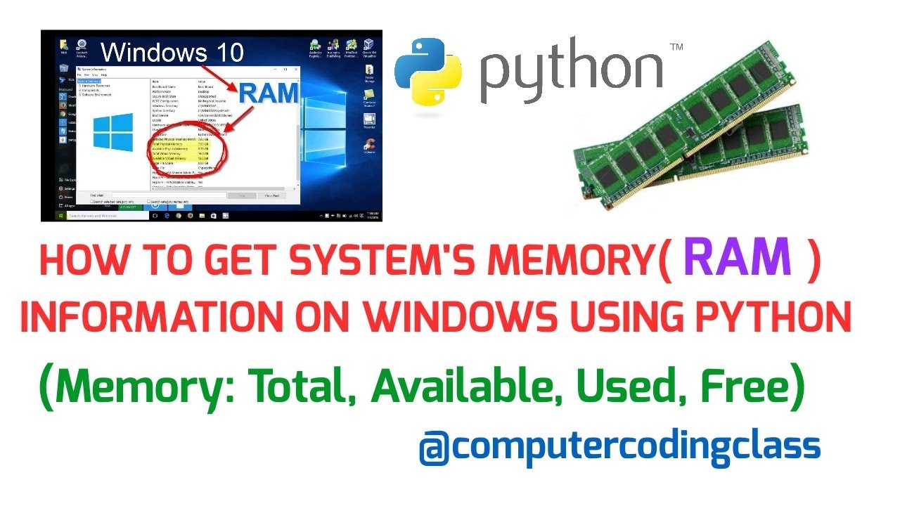 How to Check System Memory with Python | Get RAM Usage on Windows using Python | Windows Automation