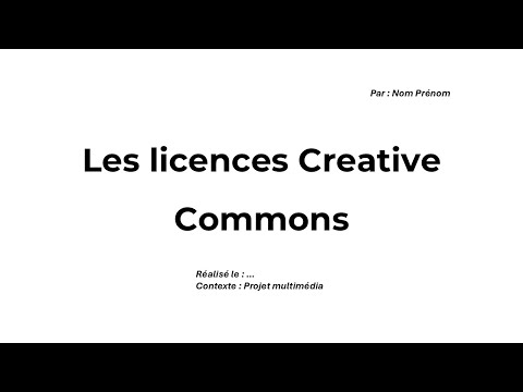 Les licences Creative Commons - power point presentation