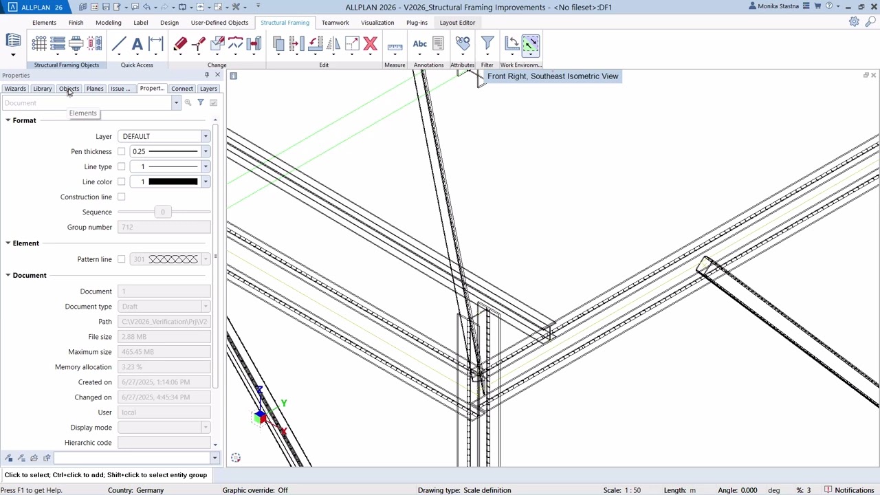 ALLPLAN 2026 - Improved Structural framing