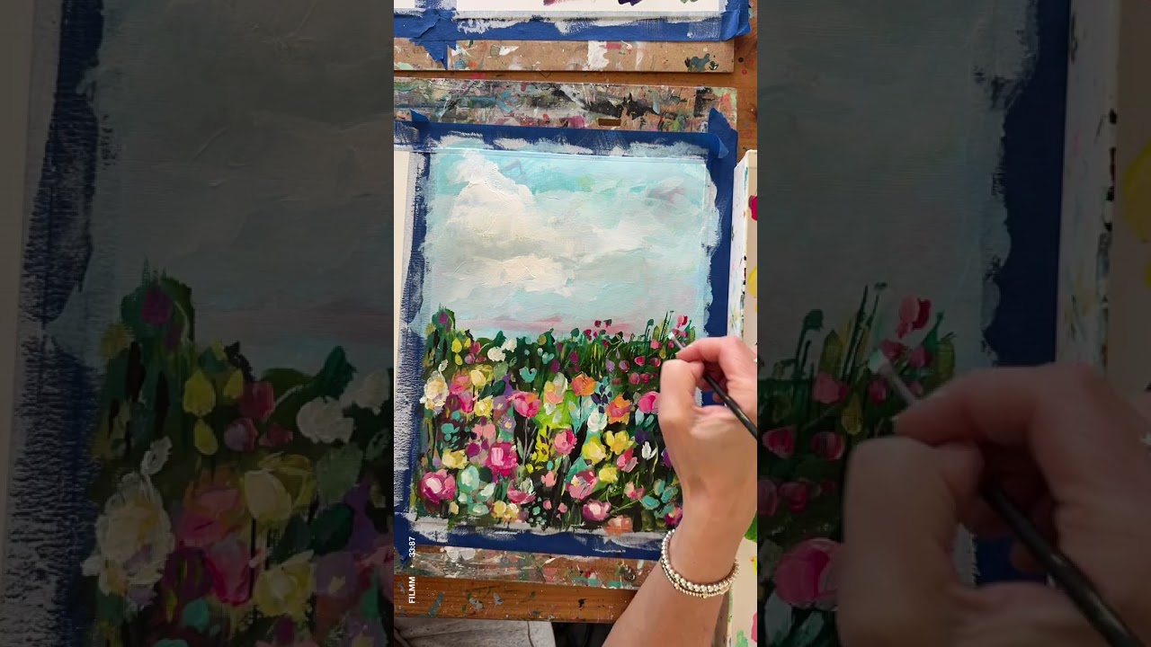 Fresh Paint! Available in my Ebay Shop. #freshpaint  #floralpainting #art #floraart  #mixedmedia