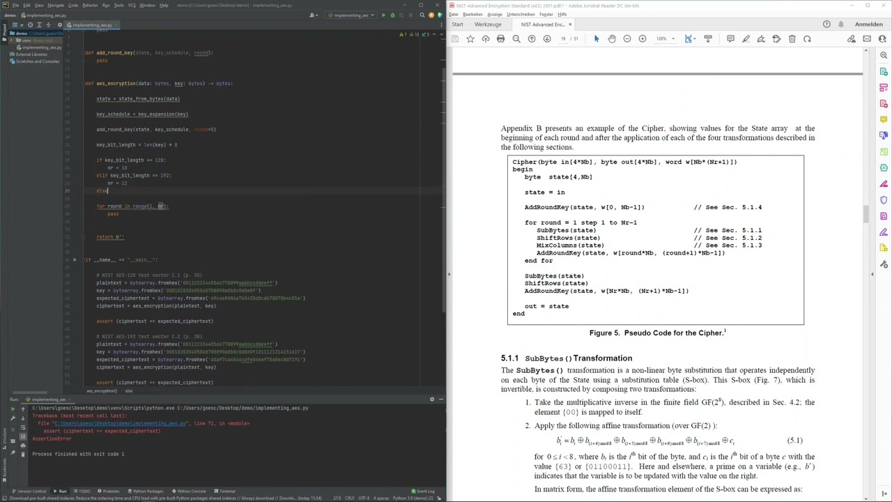 Cryptography with Python 8: Implementing AES in Python #2
