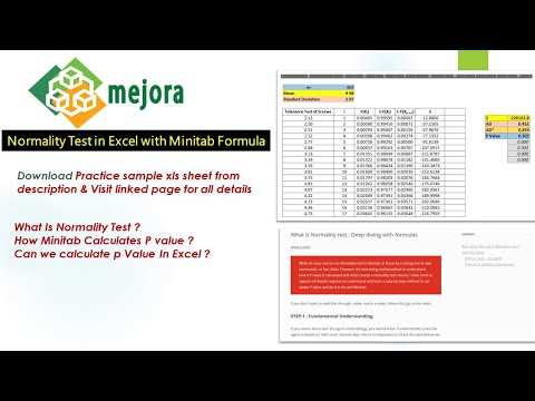 What is Normality test & Formula , How to do it in Minitab & Excel
