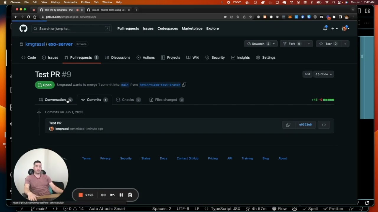 Exo AI Github app - Automatically writes tests for all files in a PR