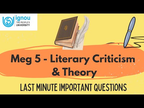 Ignou Meg-5 literary criticism and theory Important questions based on old question papers