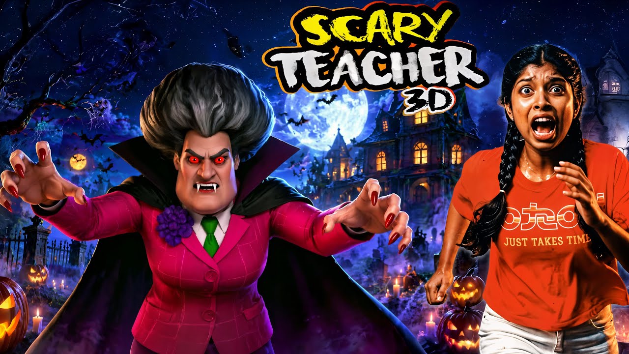 Scary Teacher: Halloween Special Challenge | Jass Gaming