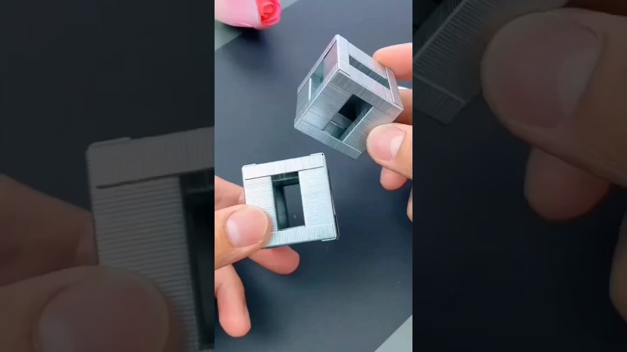 Making Square Cube With Stapler pin || #shorts #viralshort #youtubeshorts