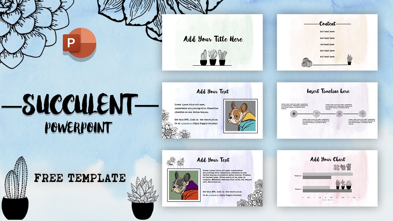 Succulent Styled Powerpoint | Aesthetic PowerPoint Presentation | FREE TEMPLATE