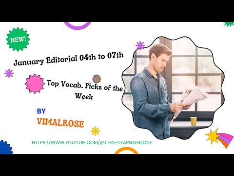 The Hindu Editorials: Synonyms & Antonyms (Jan 04th-07th)
