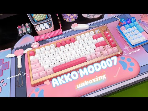Unboxing ✨ AKKO Mod007, Rose Red CS switches, & CableMod coiled cable