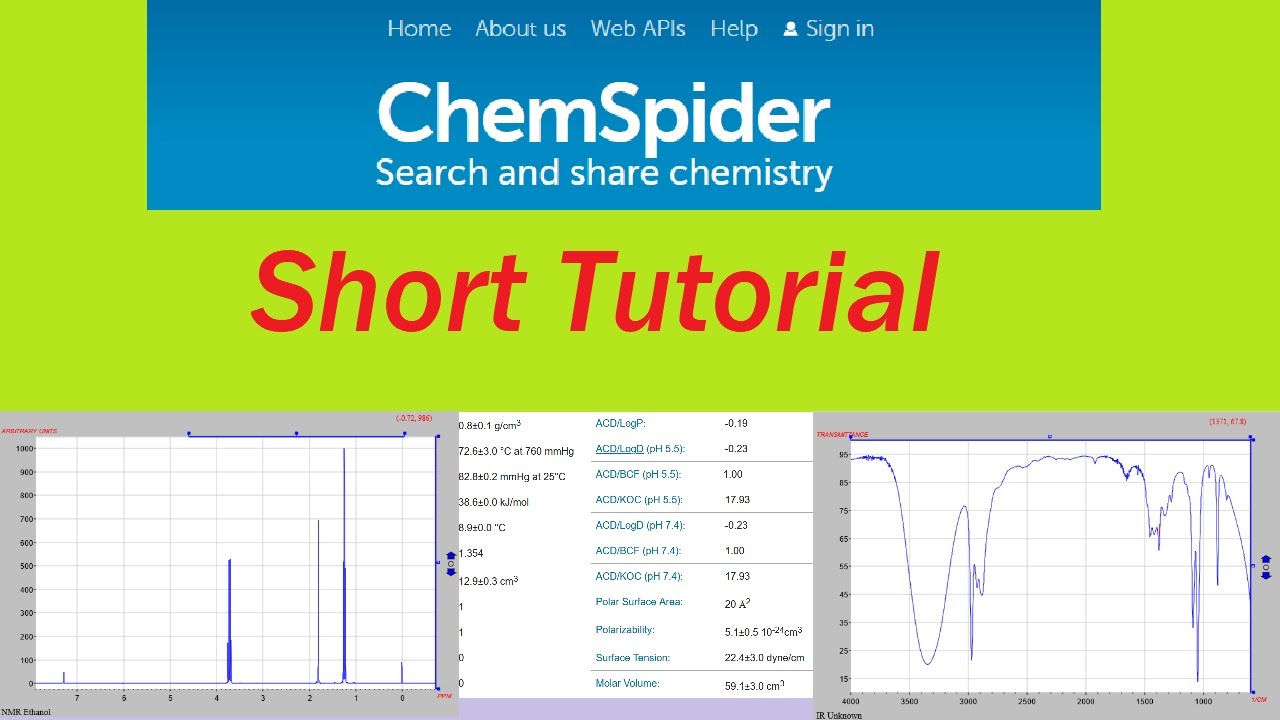 ChemSpider Short Tutorial || Chemical Properties Database ||