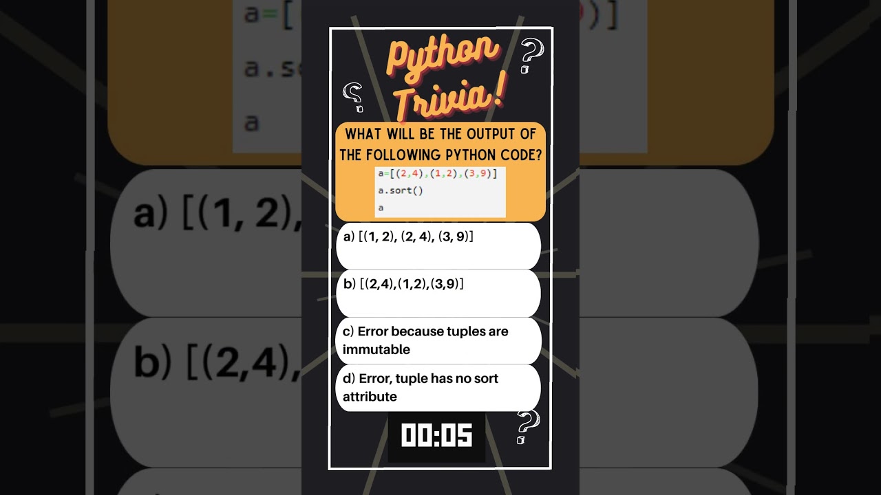 Python Trivia   Tuple 30 #coding #python #techcommunity #shorts #trending #viral #datascience