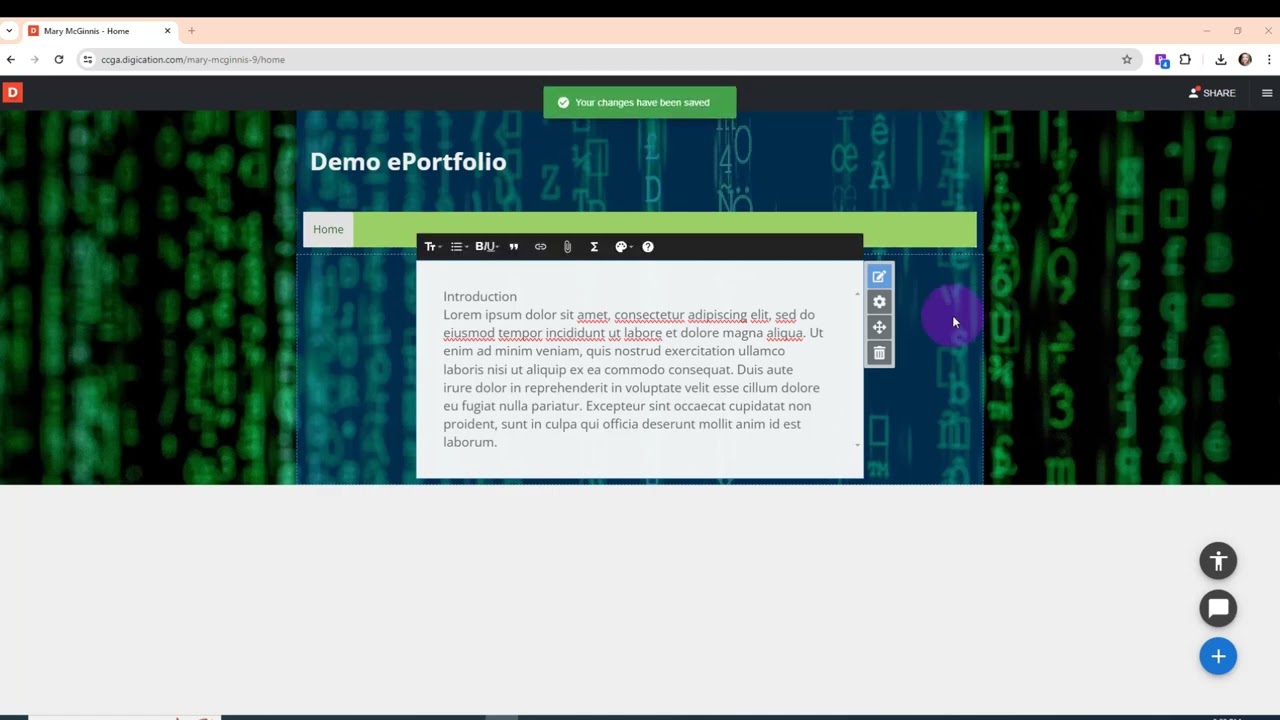Customizing your Digication ePortfolio